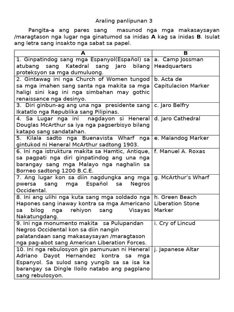 AP 3 Quarter 3 Worksheets | PDF