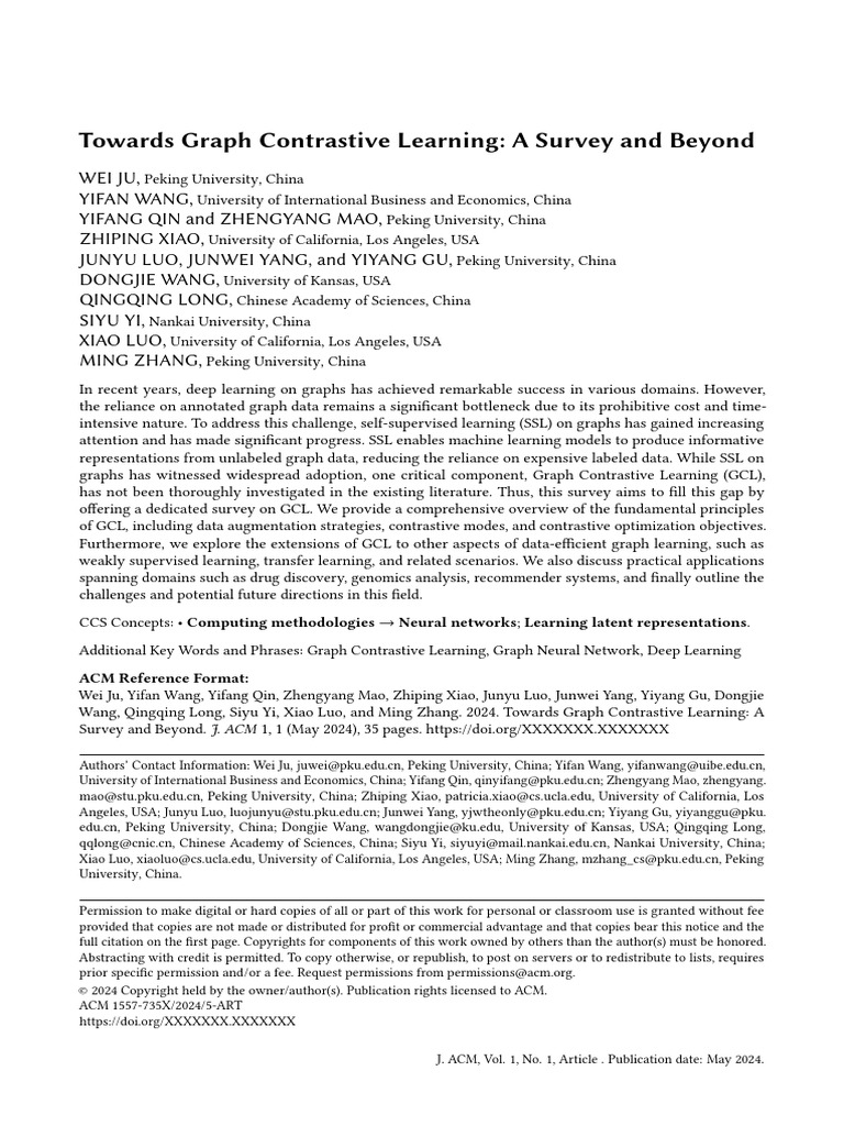 ArXiv-2024-MingZhang-0-Towards Graph Contrastive Learning a Survey and Beyond | PDF | Machine ...