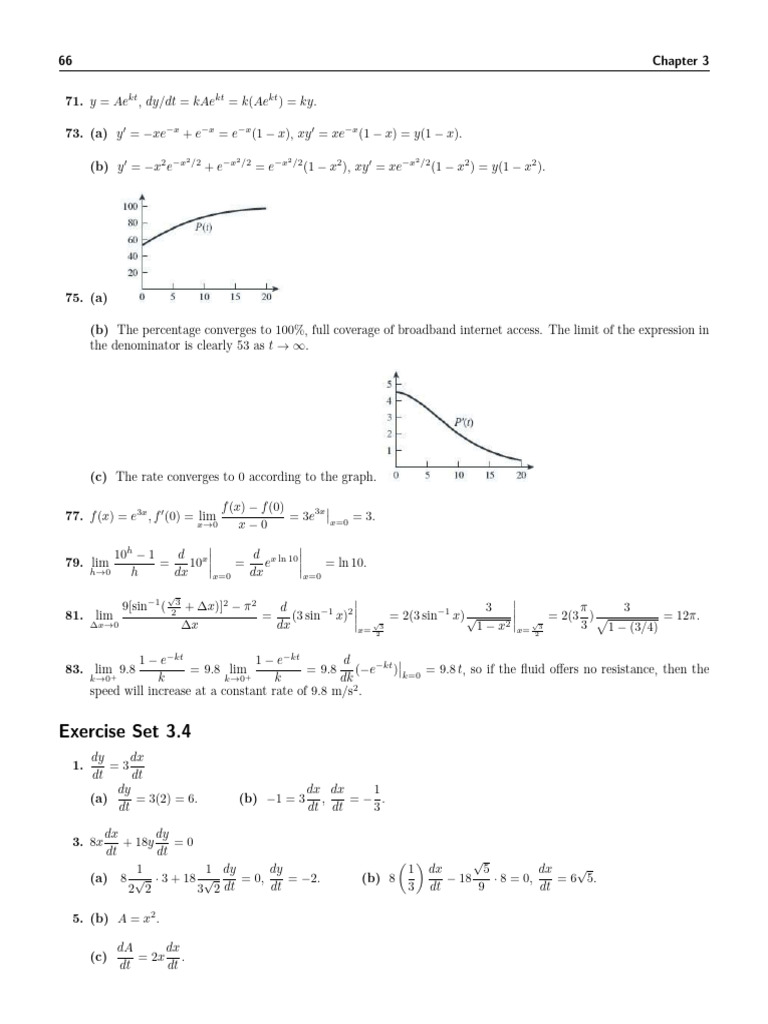 Related Rates Answer Key With Process | PDF | Elementary Geometry