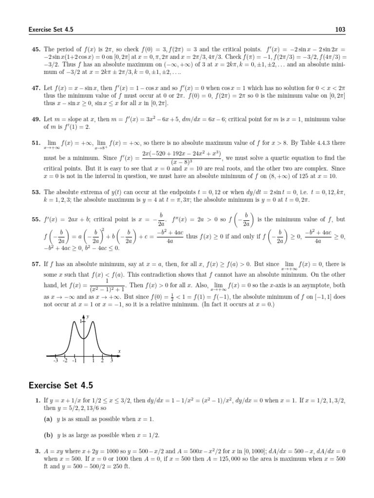 Optimization Minima Maxima Answer Key With Process | PDF | Elementary Mathematics | Mathematics