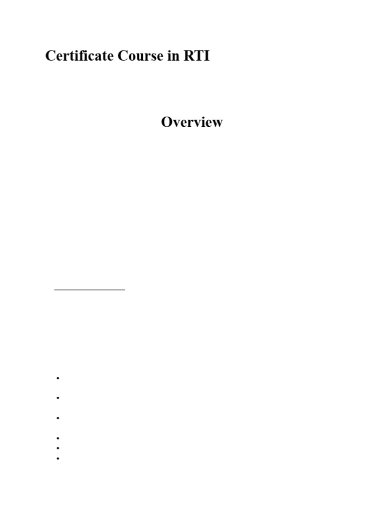 Certificate Course in RTI Yashada Institute | PDF | Governance | Distance Education