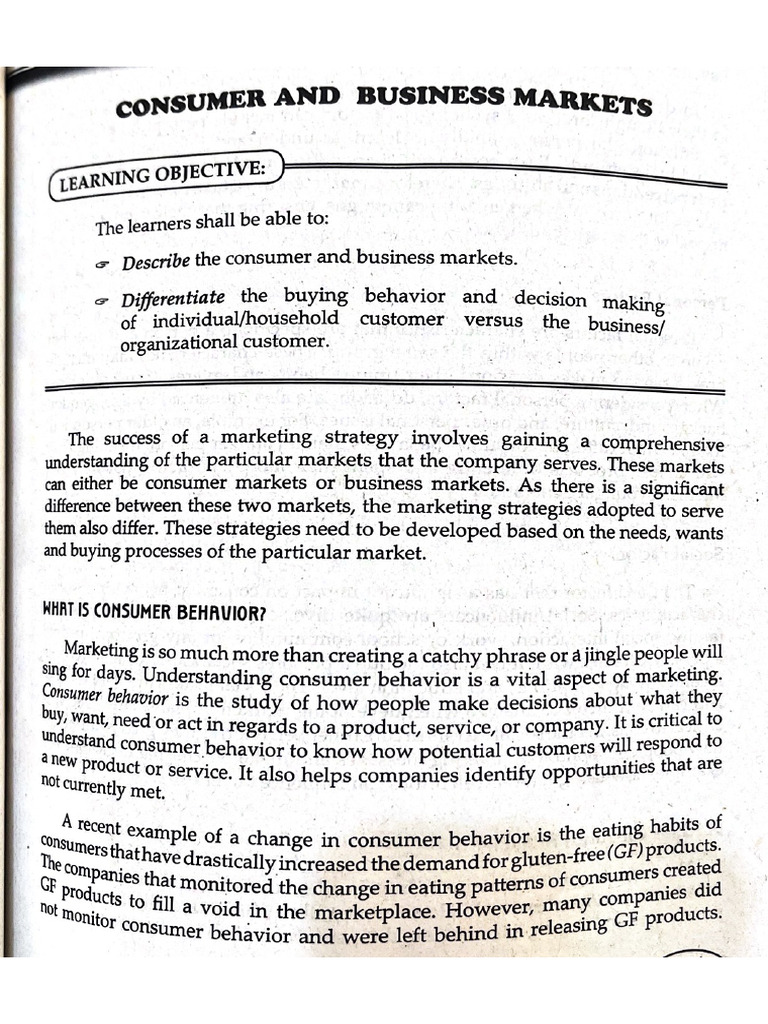 CONSUMER ANALYSIS | PDF