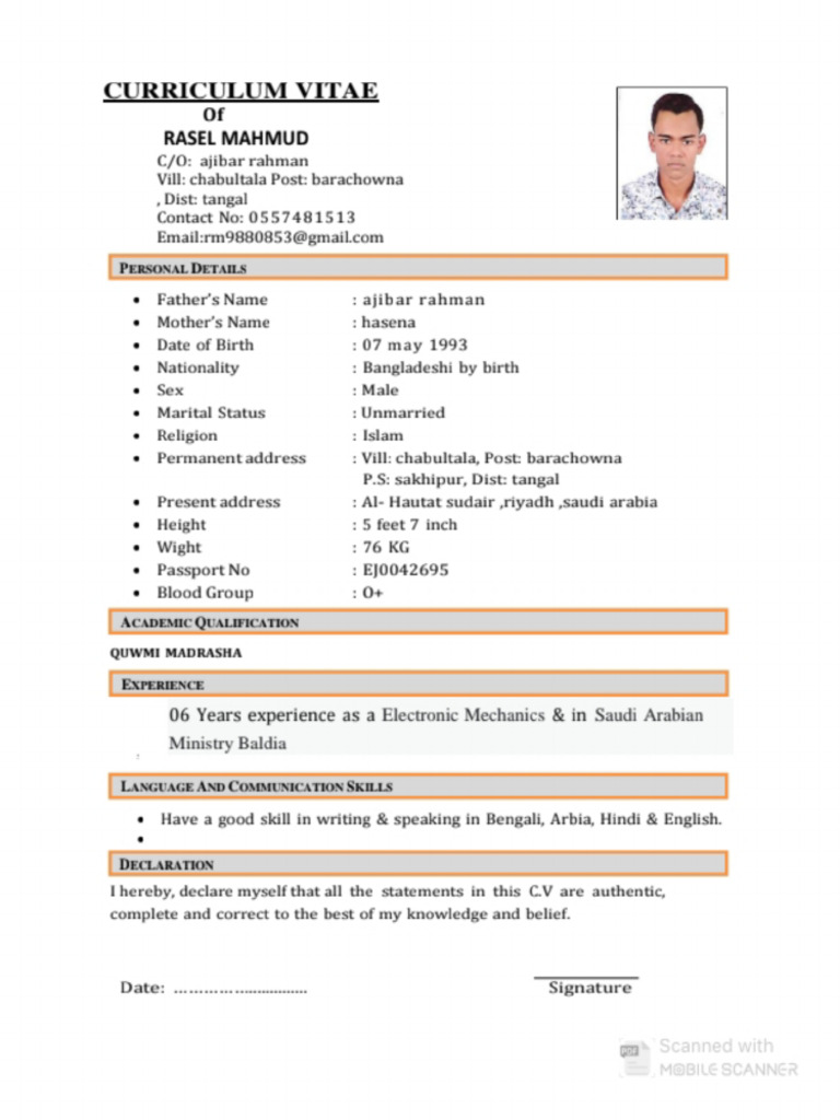Rasel Muhamad CV | PDF
