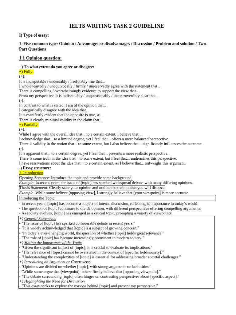 IELTS Writing Task 2 Essay Guide | PDF | Argument | Reason