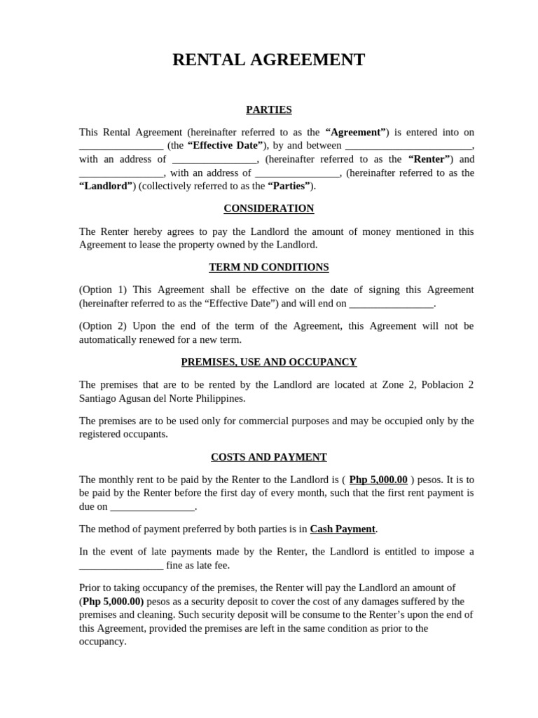 Basic Rental Agreement Template Signaturely | PDF | Renting | Landlord