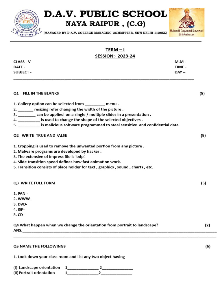 Grade 5 Computer Class Assessment | PDF | Computing