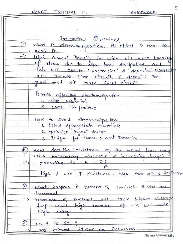 24mrv008 Interview Questions | PDF | Semiconductor Devices | Electrical ...