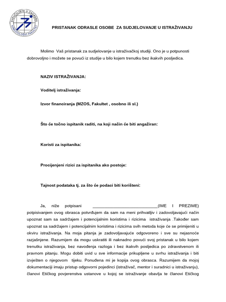 A1-obrazac_suglasnost_odrasle_osobe[1][2] | PDF