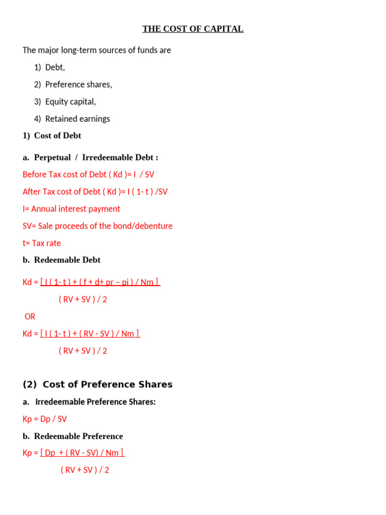THE COST OF CAPITAL, Problem For Class - March 24 | PDF | Cost Of ...
