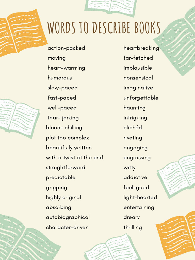 Words To Describe Books Canva | PDF