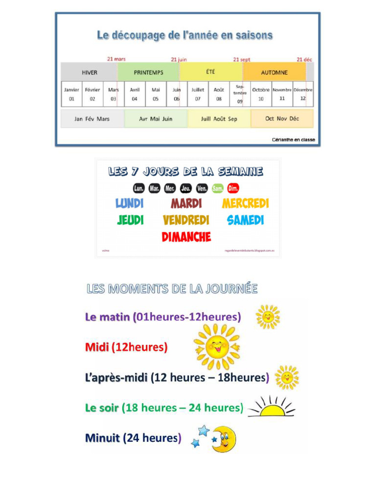 Mois Jours Saisons | PDF