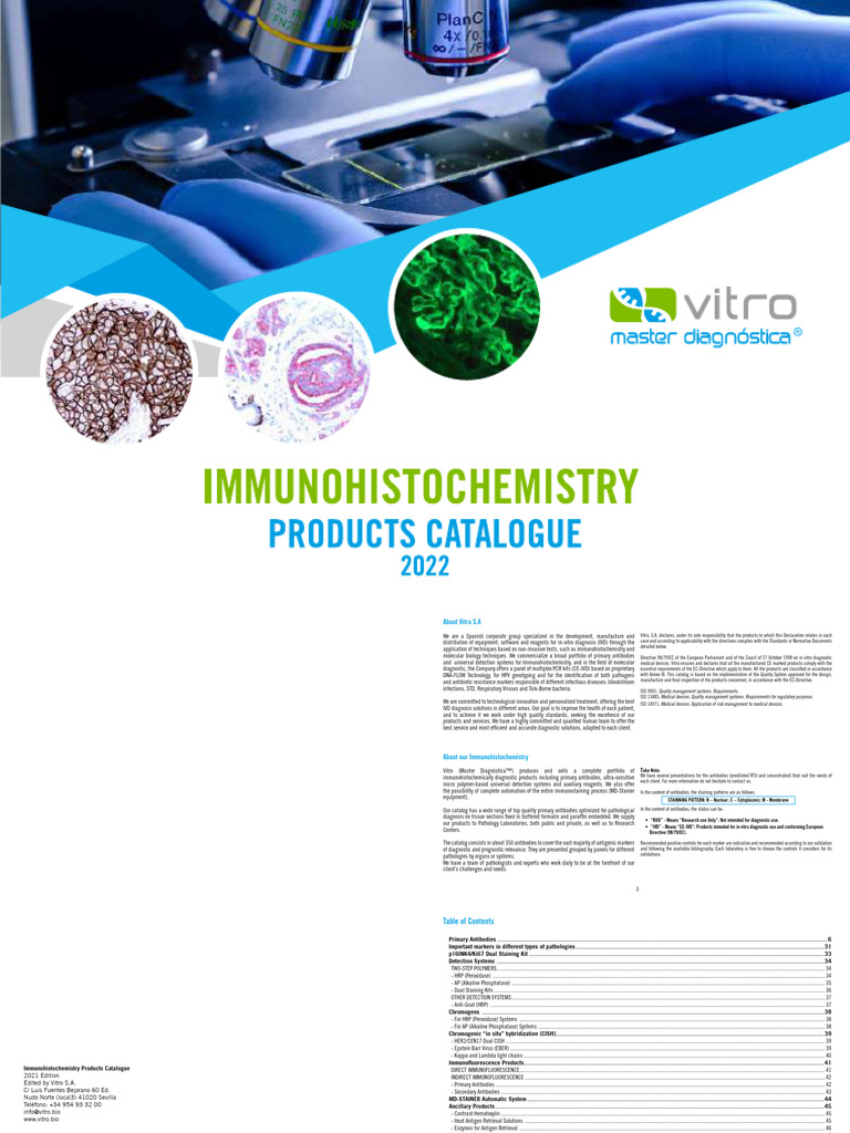 Immunohistochemistry Products Catalogue | PDF | Immunohistochemistry | Medical Specialties