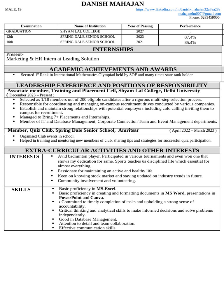 CV Danish | PDF | Recruitment