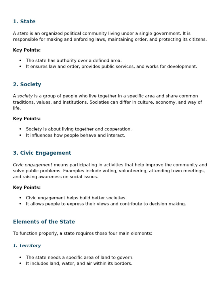 State Society and Civic Engagement | PDF | Legislature | Democracy