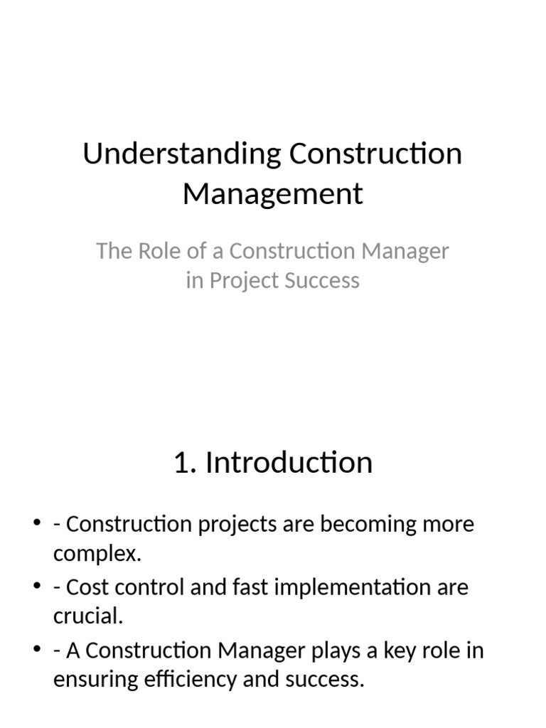Construction Management Presentation | PDF
