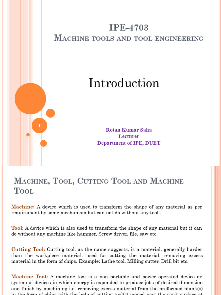IPE-4703 Machine Tools and Tool Engineering | PDF | Machine Tool | Machining