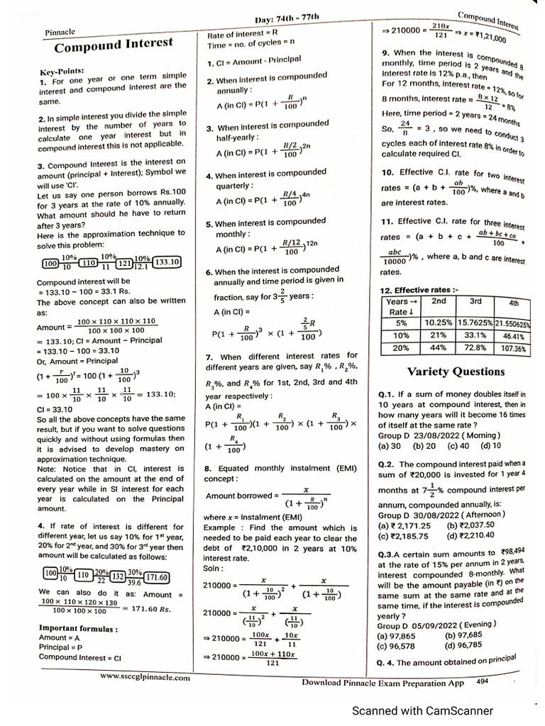 Compound Interest Practice | PDF