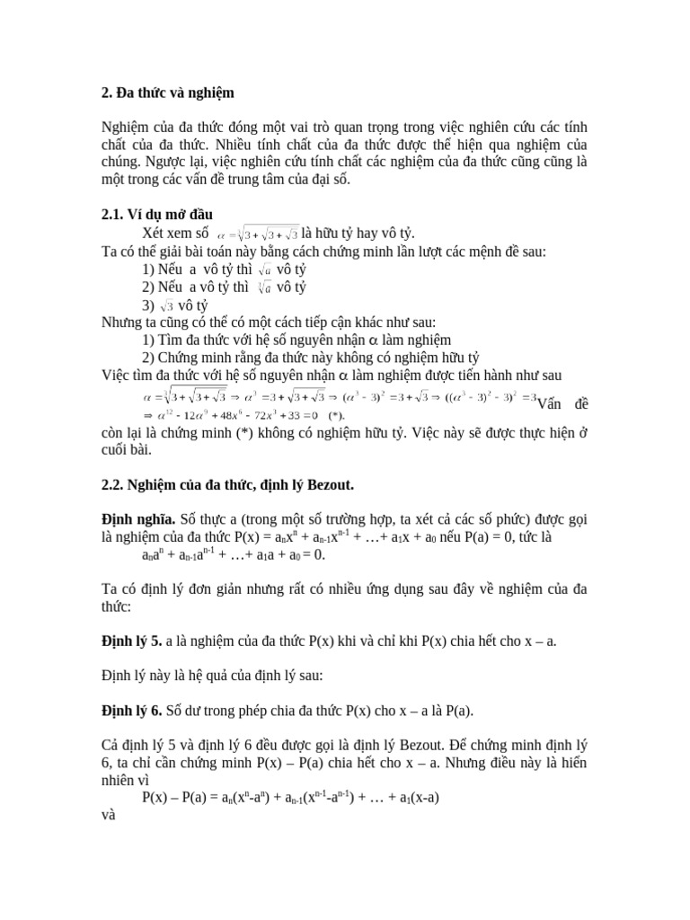 Da Thuc 2 | PDF
