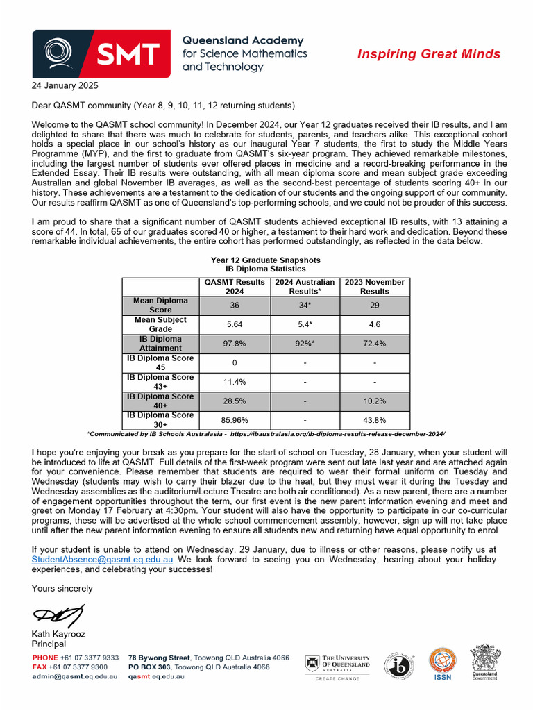 QASMT Year 12 Formal and Term Dates 2024 | PDF | Student Assessment And ...