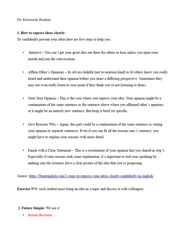 How To Express Ideas Clearly | PDF | Reason