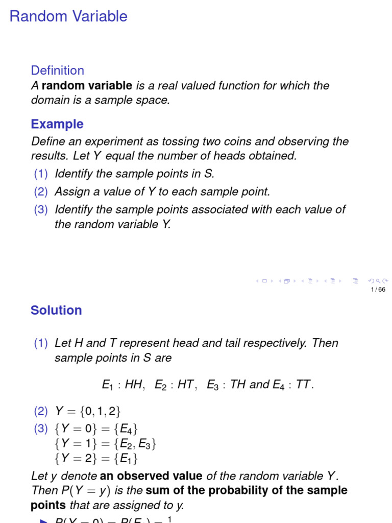 Random Variable 2024 Note | PDF | Probability Distribution | Random Variable