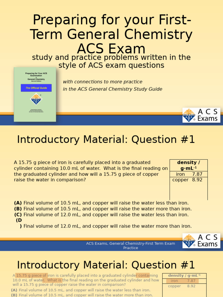 First-Term General Chemistry Exam Prep | PDF | Hydroxide | Stoichiometry