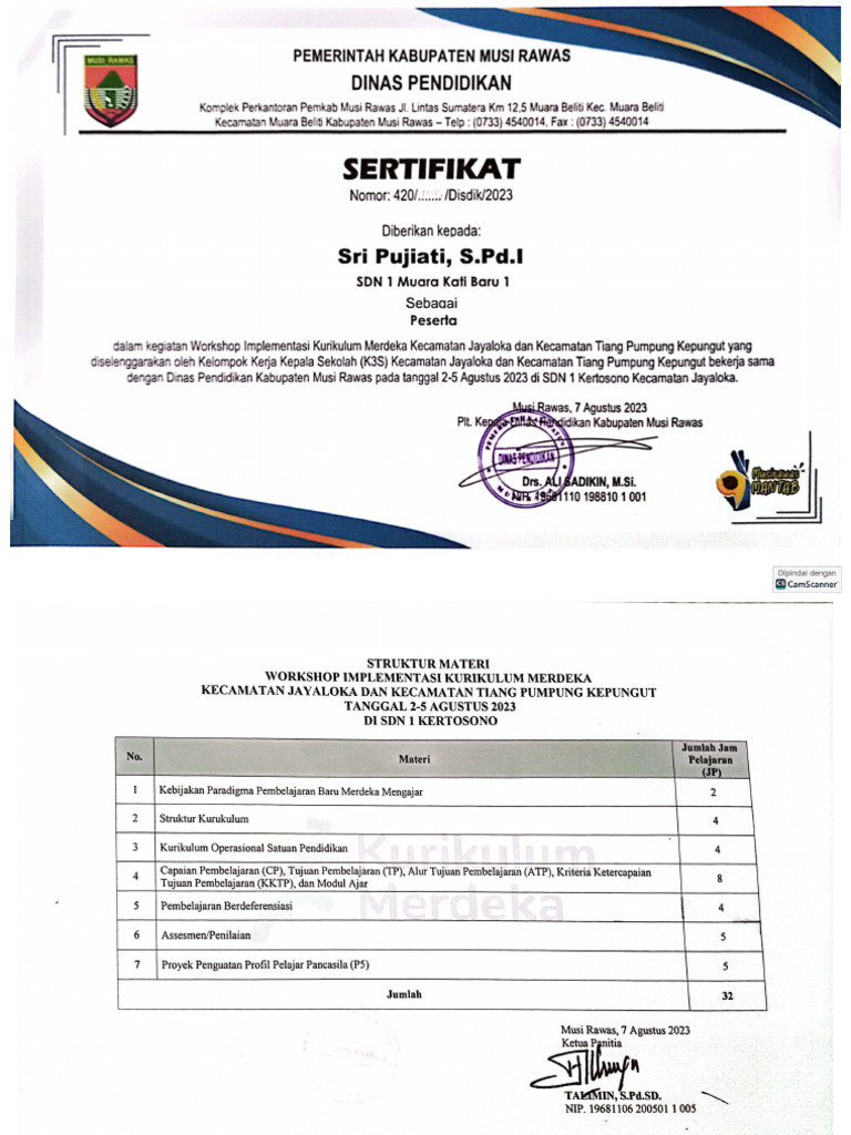 Sertifikat Sri Pujiati 6 | PDF