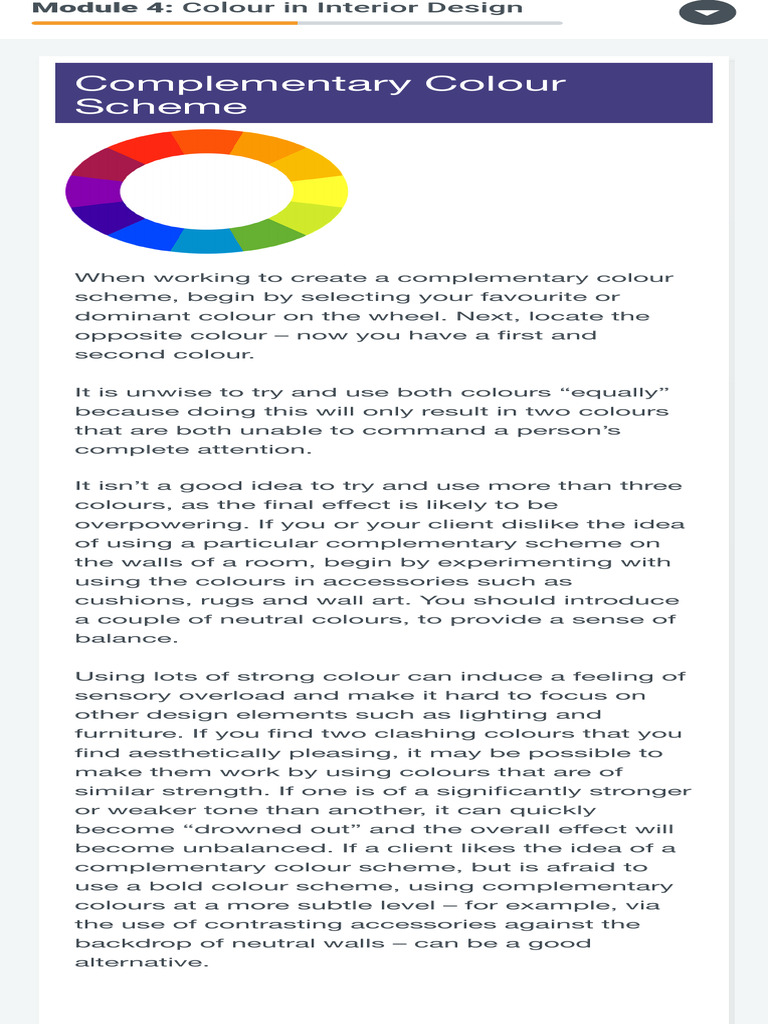 Complementary Colour Schemes in Design | PDF