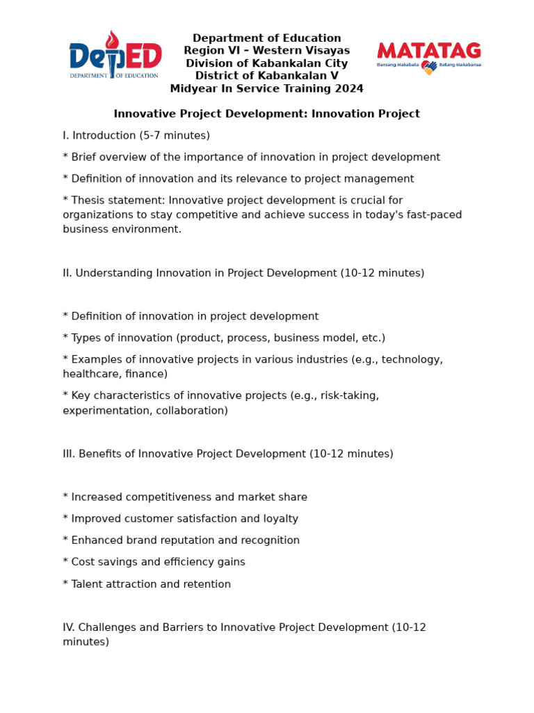 Innovative Project Development | PDF | Project Management | Innovation