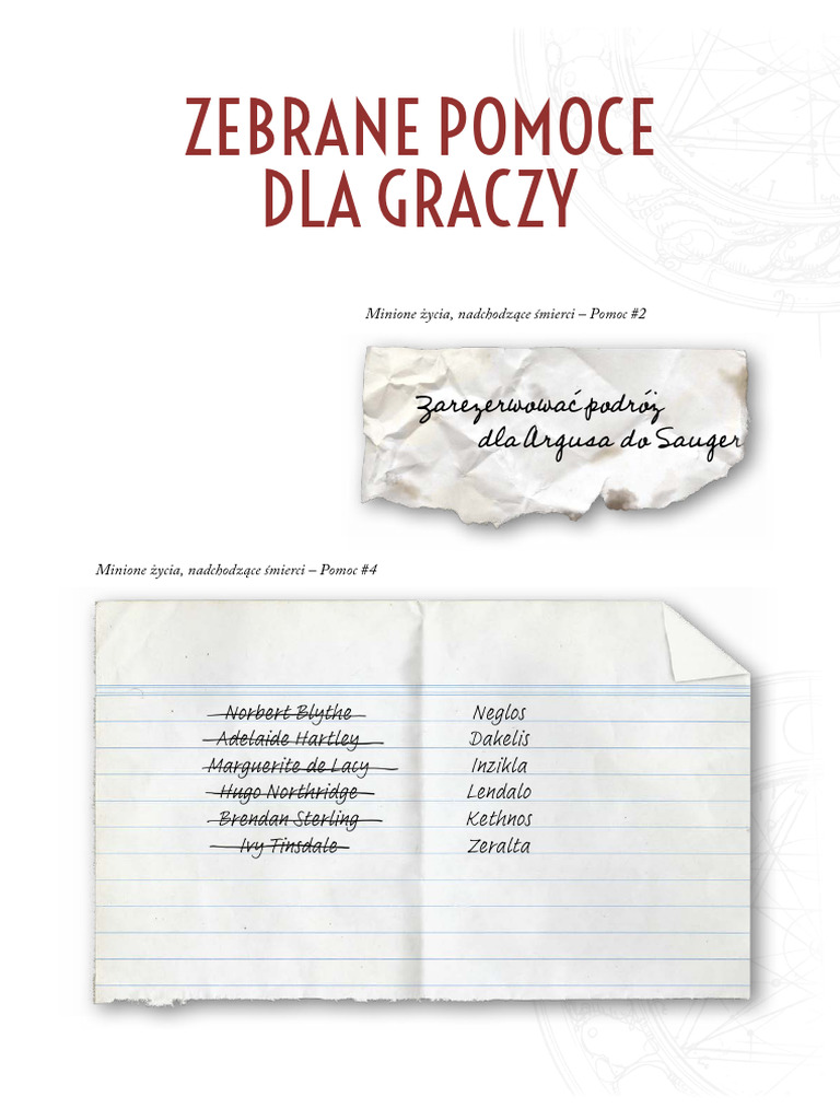 Zew Cthulhu 7ed - Pulp Cthulhu - Lodowaty Płomień Duszy - Pomoce | PDF