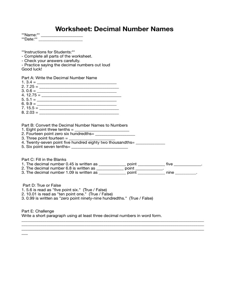 Decimals Worksheet 01012025 103133 | PDF