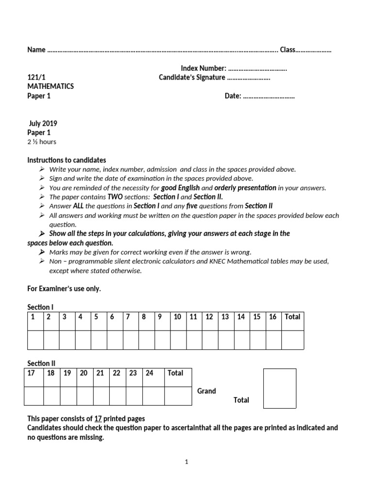 MATHEMATICS PAPER 1 | PDF | Speed | Mathematics