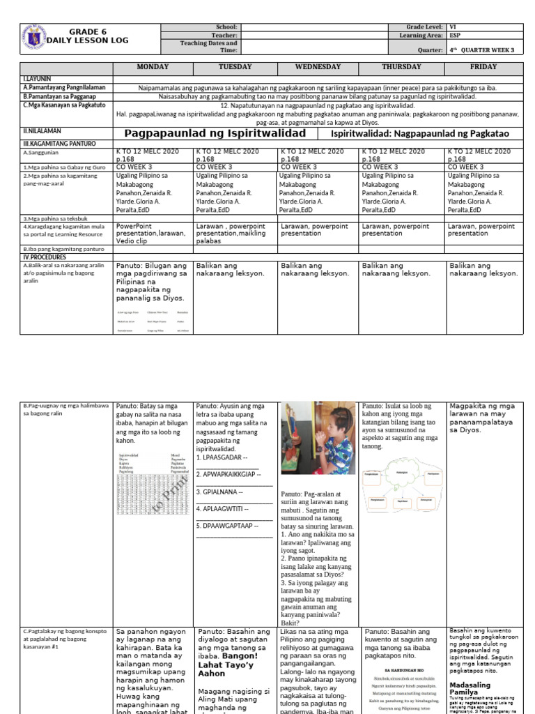 DLL - Esp 6 - Q4 - W3 | PDF