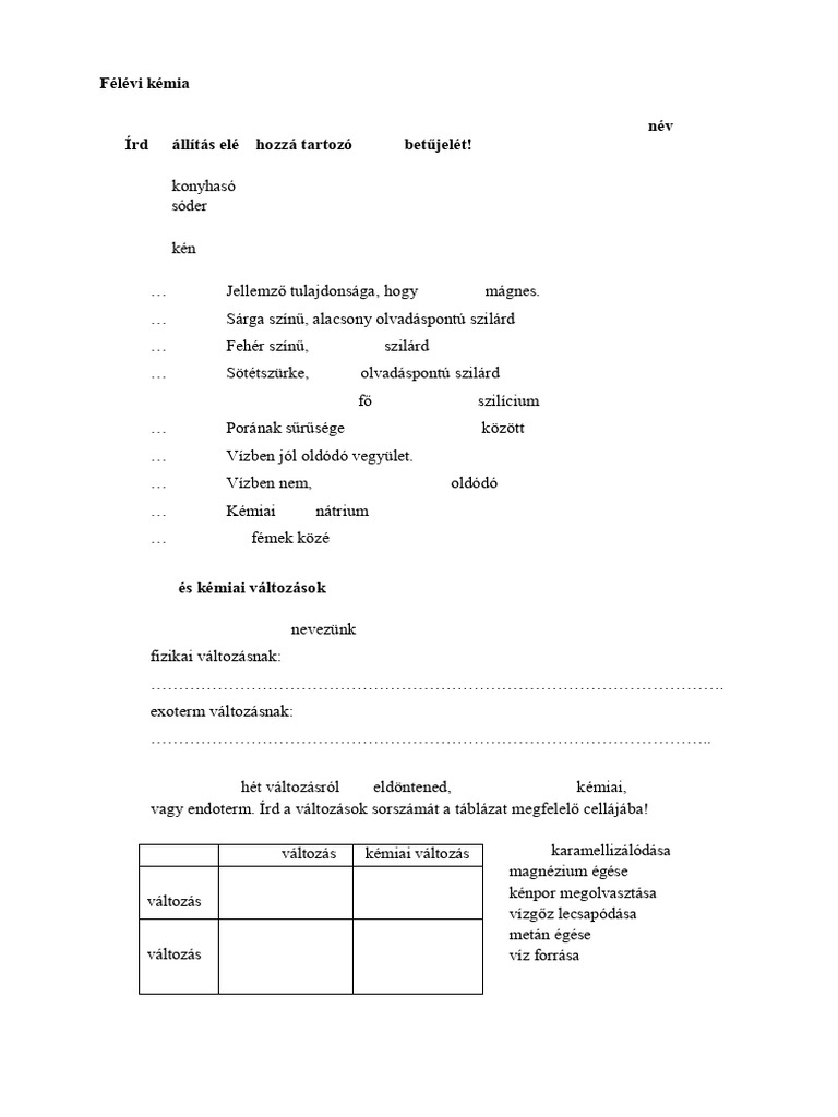 Félévi Vizsga | PDF
