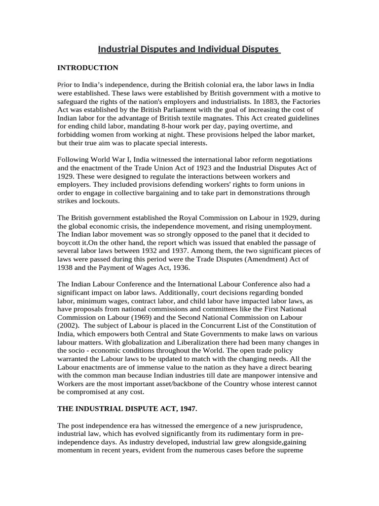 History of Labour Laws in India - 085603 | PDF | Labour Law | Trade Union