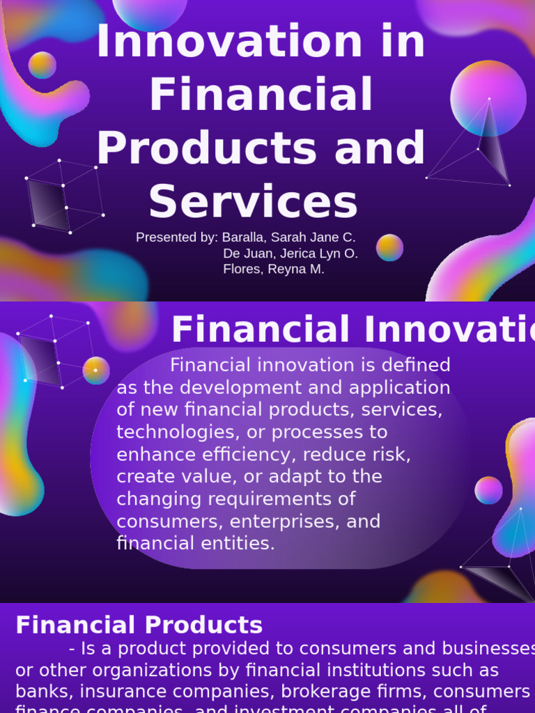 Innovation in Financial Products and Services 4b | PDF | Securitization ...
