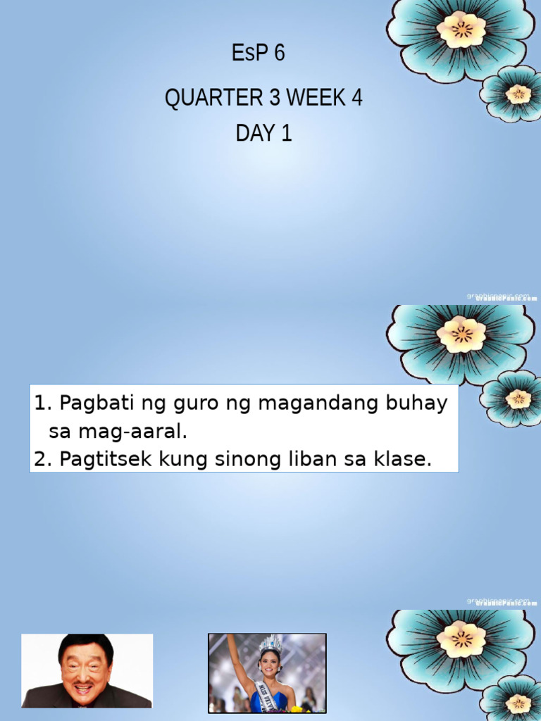 ESP 6 PPT Q3 - Pilipinong Matagumpay At Tumulong Sa Ating Bayan | PDF ESP 6 PPT Q3 - Pilipinong Matagumpay At Tumulong Sa Ating Bayan | PDF