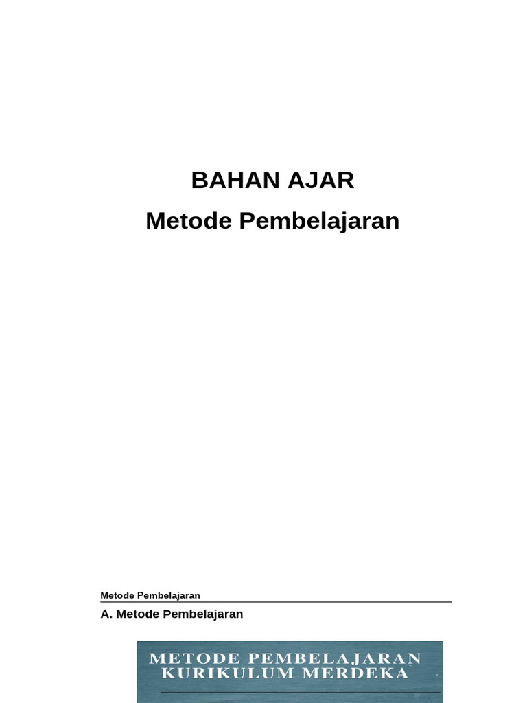 Metode Pembelajaran | PDF