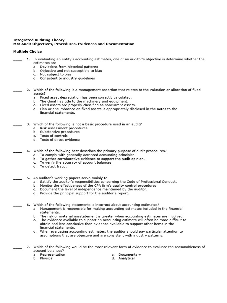 Integrated Auditing Theory: Key Concepts | PDF | Audit | Internal Control