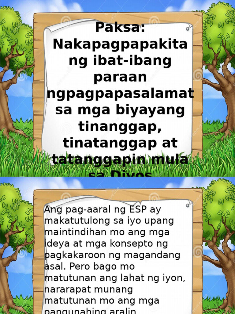 Q4 - ESP - MOD 1 - #Nakapagpapakita NG Ibat-Ibang Paraan Ngpagpapasalamat Sa Mga Biyayang ...