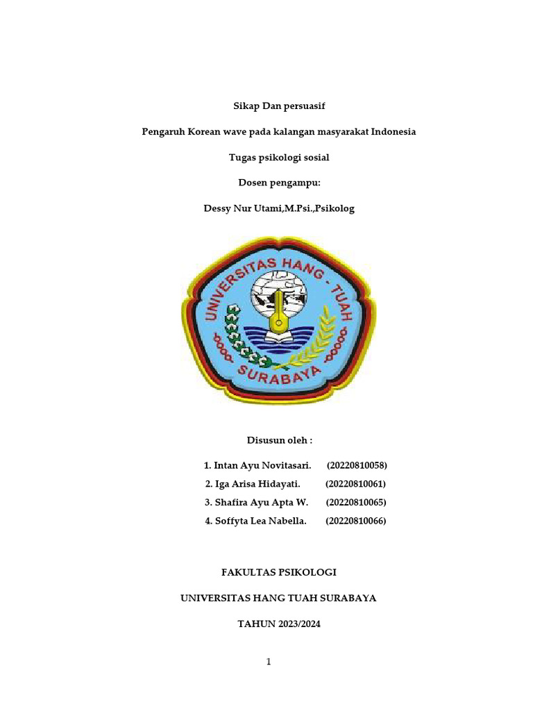 KELOMPOK 12 - Pengaruh Korean Wave Pada Kalangan Masyarakat Indonesia | PDF