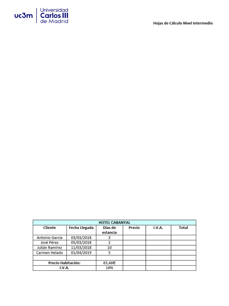 ExNI Tema3 Ejercicios - Propuestos - ES | PDF | Hoja de cálculo | Microsoft Excel