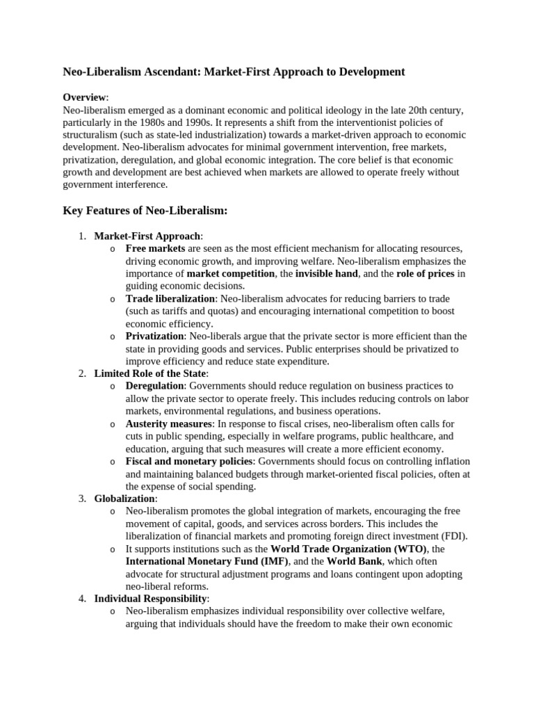 Neoliberism and Structurelism Theory | PDF | Neoliberalism | Structural ...