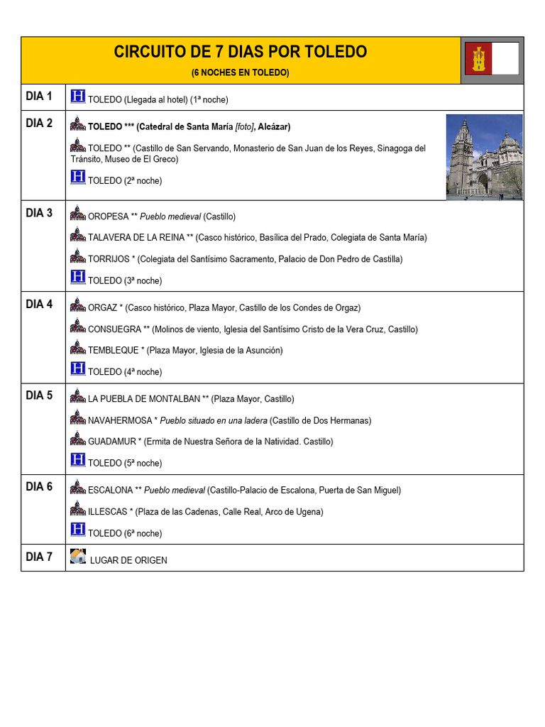 Circuito de 7 Dias Por Toledo | PDF