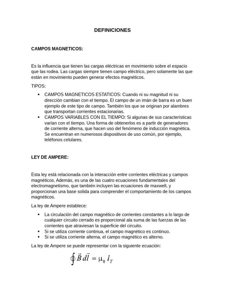Tipos y Leyes de Campos Magnéticos | PDF | Magnetismo | Campo magnético
