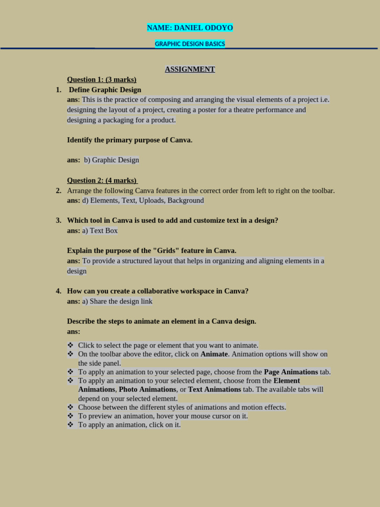 Graphic Design Assignment | PDF