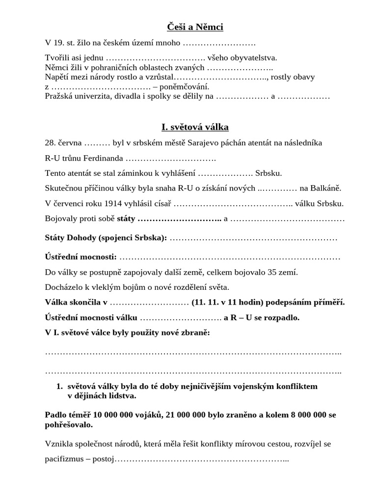 10) Cesi A Nemci, I. Sv. Valka - Zapis Do Sesitu | PDF