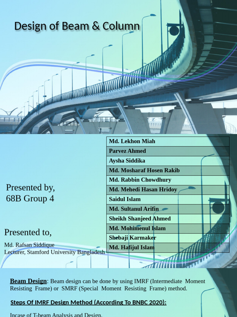Design of Beam and Column | PDF | Beam (Structure) | Bending