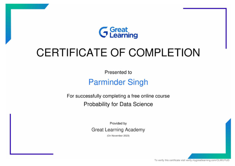 Certificate of Probability For Data Science | PDF