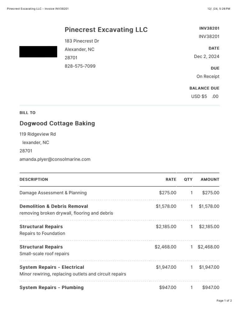 Invoice For Repairs | PDF | Building Engineering
